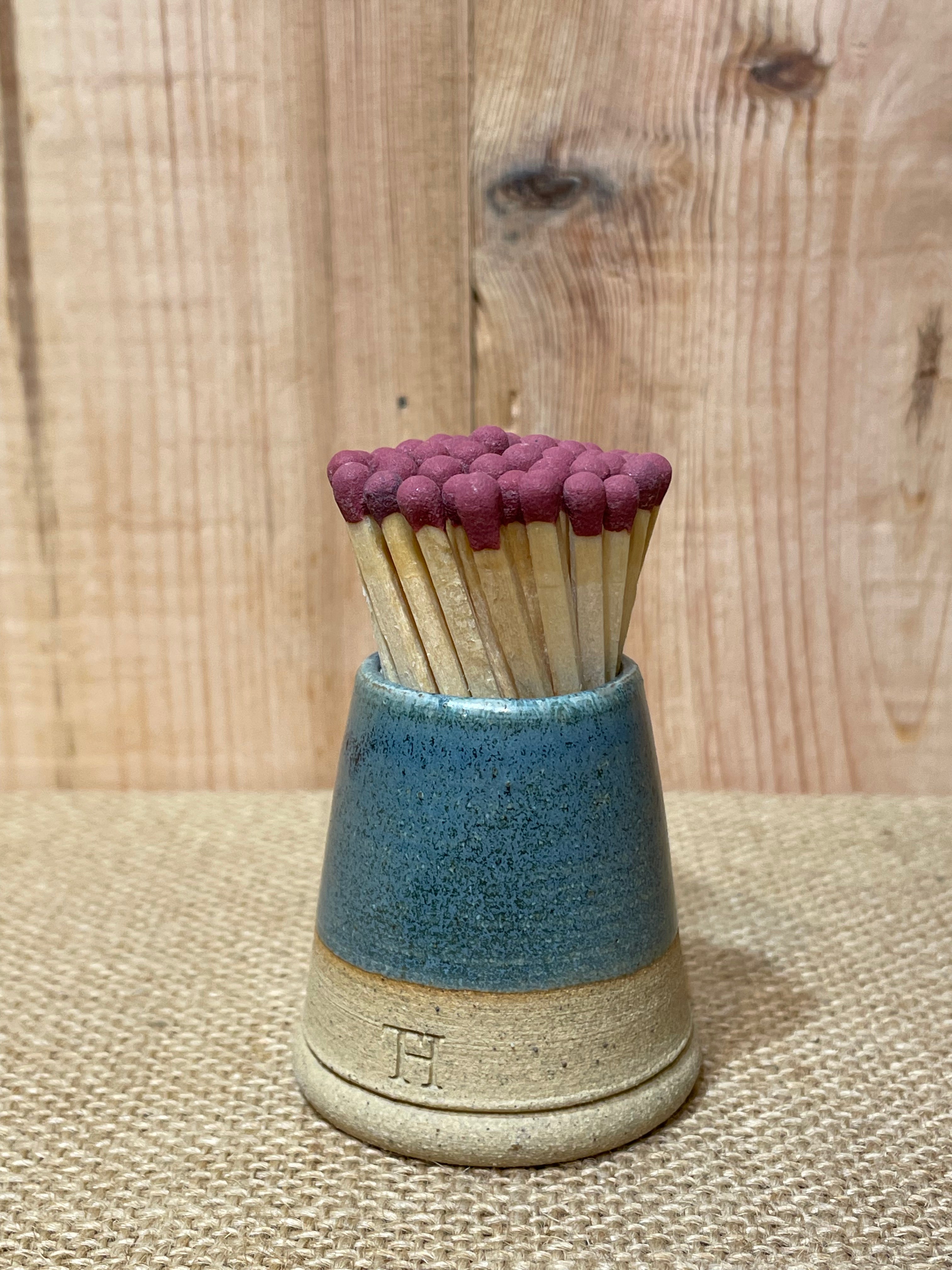 Match Pot with Striker and Matches - Teal – TH Pottery